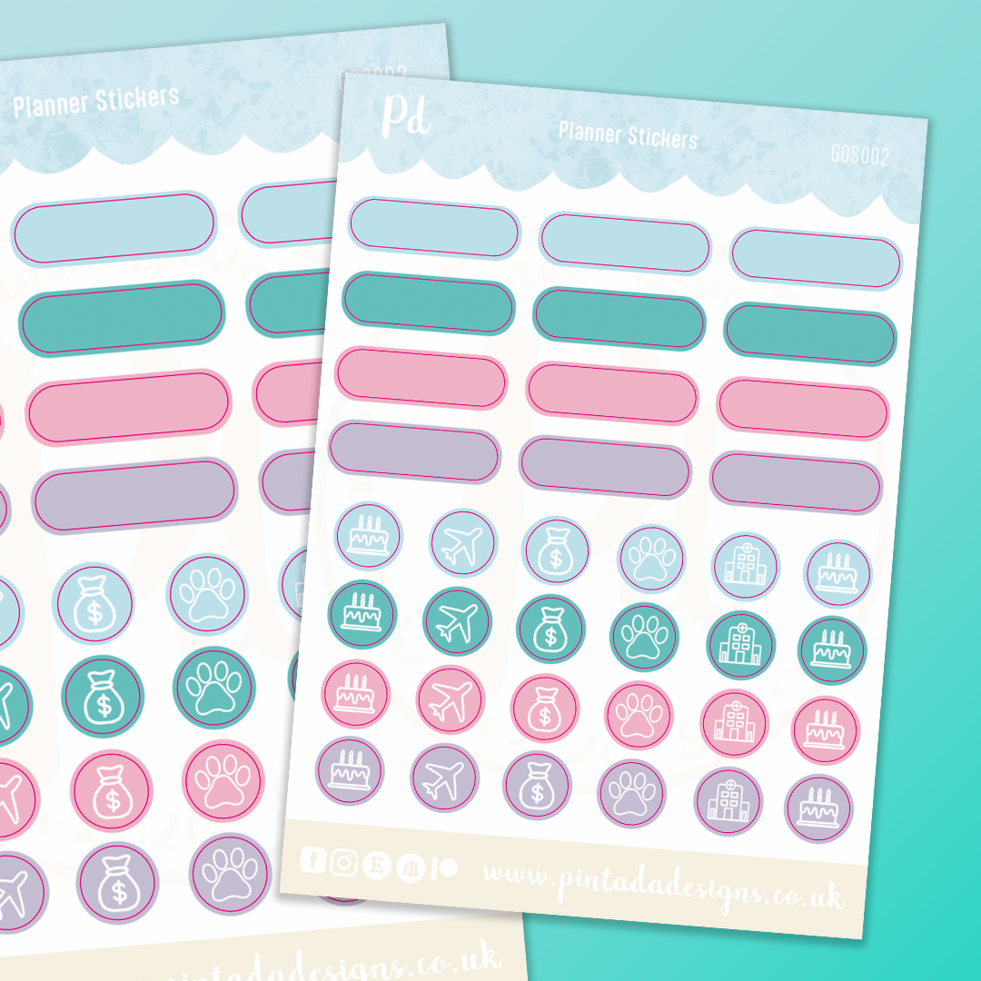 Planner Sticker Sheet Gems of the Sea Edition – Pintada Designs